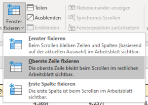Excel Zeilen und Spalten fixieren: Sehr praktisch