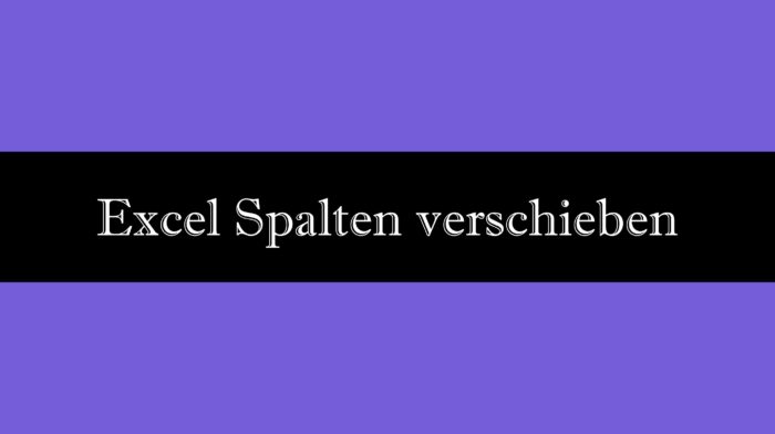 Excel Spalte verschieben, tauschen oder ausblenden