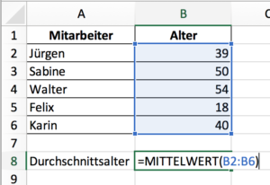 Der Excel Mittelwert - den Durchschnitt berechnen