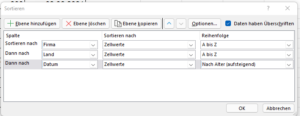 Excel: Sortieren nach Alphabet, Datum, Größe, Zahlen