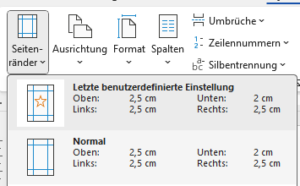 Word: Seite einrichten - Layout, Seitenränder, Querformat