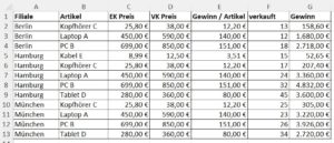 Excel: Die intelligente Tabelle - erstellen, erweitern, löschen